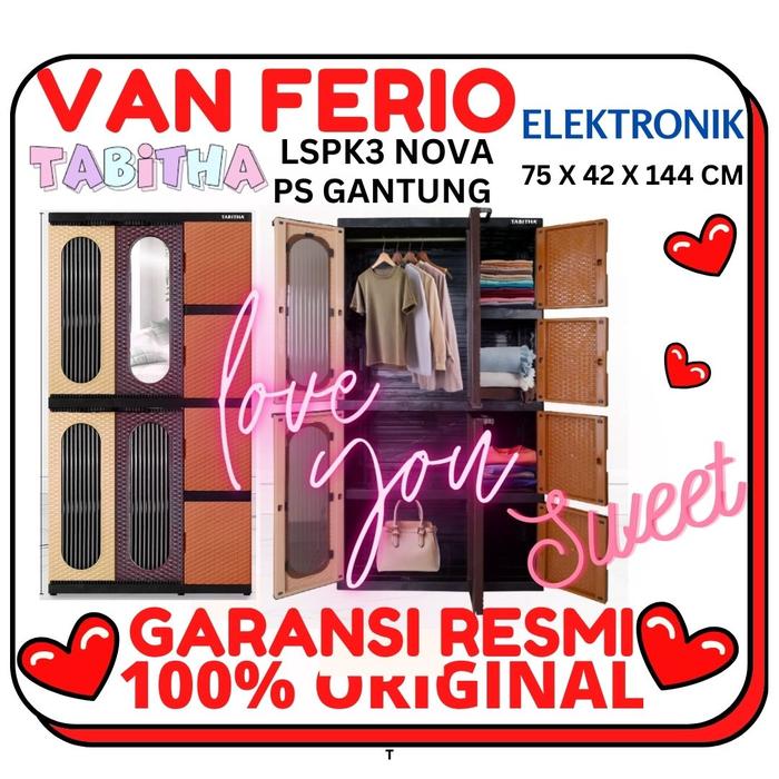 Jual TABITHA LEMARI PAKAIAN PLASTIK LSPK3 NOVA PP GANTUNG + KACA ...