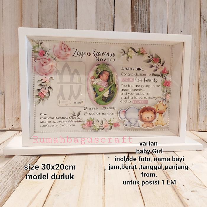 Jual kado bayi/frame logam mulia/custom - fputih,babygirl - Kota ...