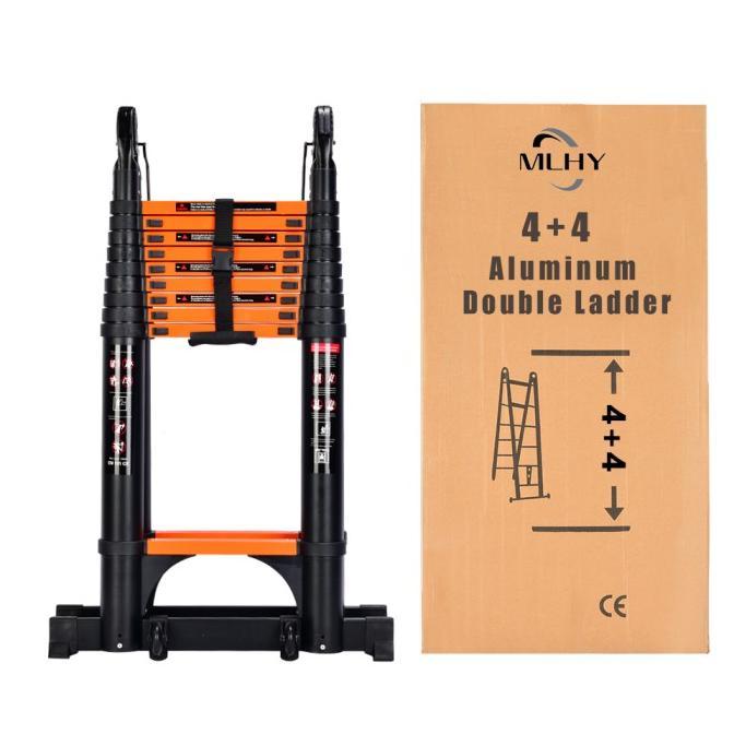 Jual NEW Tangga Lipat Aluminium Teleskopik 8M Double Telescopic Ladder ...