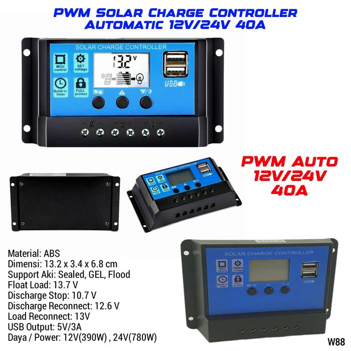 Jual SCC MPPT PWM 10A/20A/30A/60A/100A Otomatis 12V/24V/36B48V Panel ...