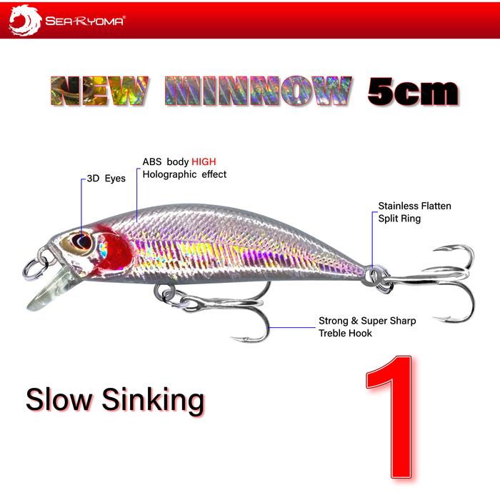 Jual SeaRyoma NEW!!! Sinking Minnow 5g / Fish Lure / Umpan Pancing NEW ...