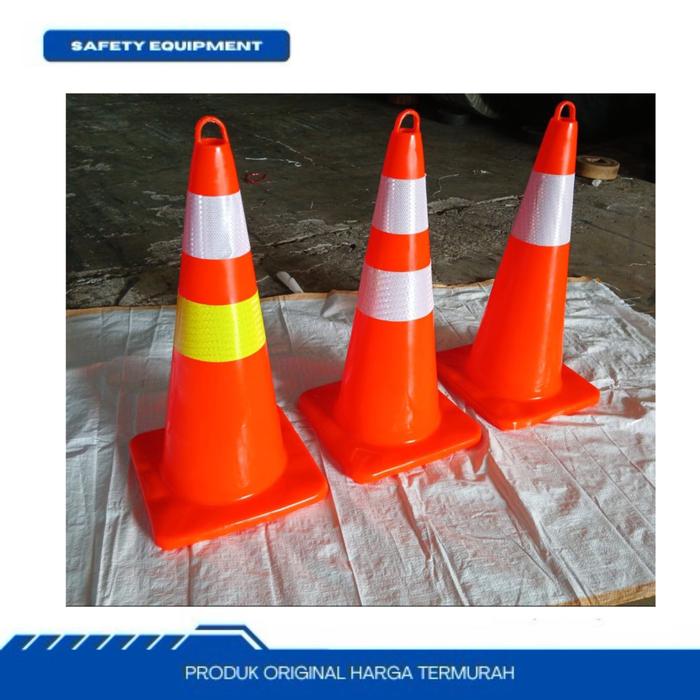 Jual TRAFFIC CONE PVC 28INCH TINGGI 70CM Pvc Kerucut Jalan Full Orange ...