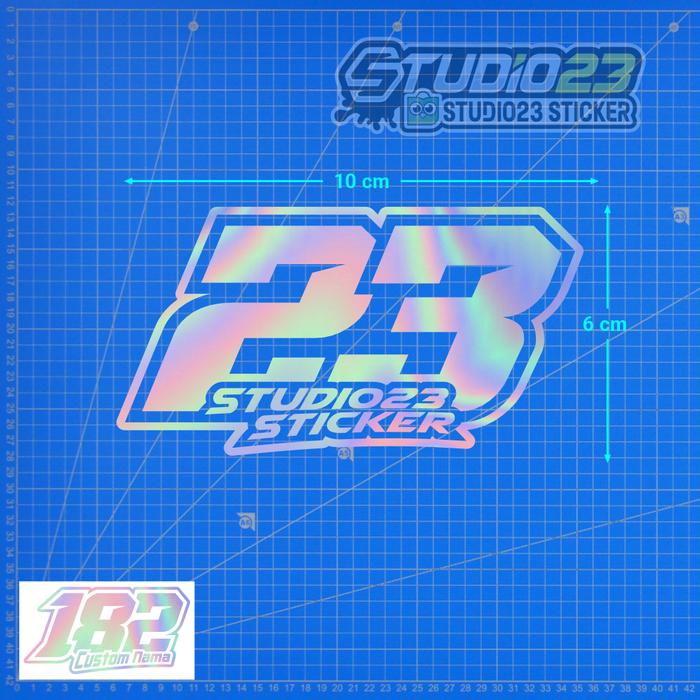 Jual Stiker Custom Nama & Nomor Start Racing Cutting Hologram (1 warna ...