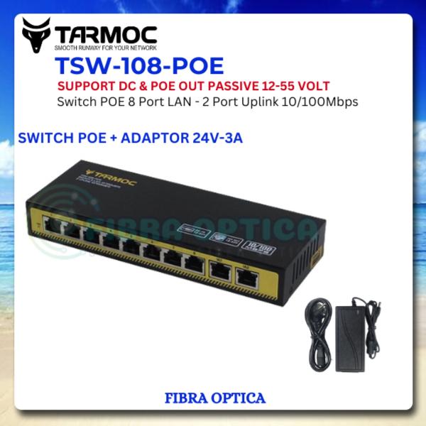 Jual Tarmoc TSW-108-POE | Switch POE 8 Port + 2 Uplink 10/100Mbps, DC ...