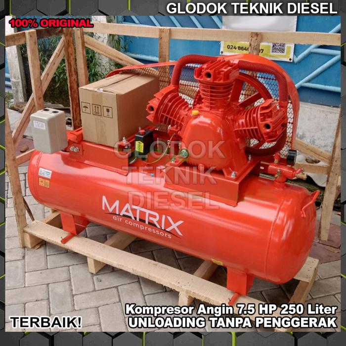 Jual Matrix Kompresor Angin 7,5 HP 250 Liter + Engine Penggerak Diesel ...