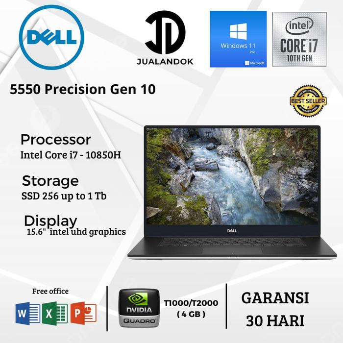 Jual Laptop Dell Precision 5550 Core i7 Gen 10 - RAM 64GB - SSD 1TB ...