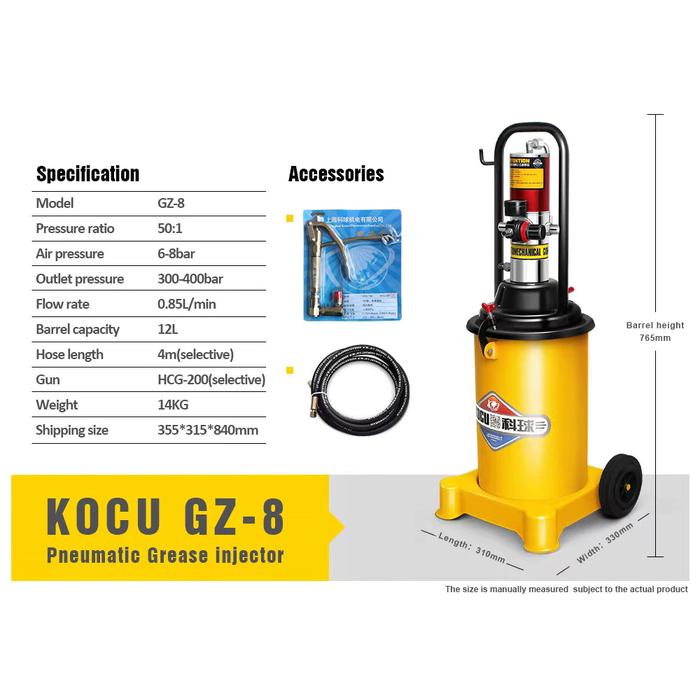 Promo KOCU Pompa Gemuk Angin Mesin 38 Liter 12Liter Air Operated ...