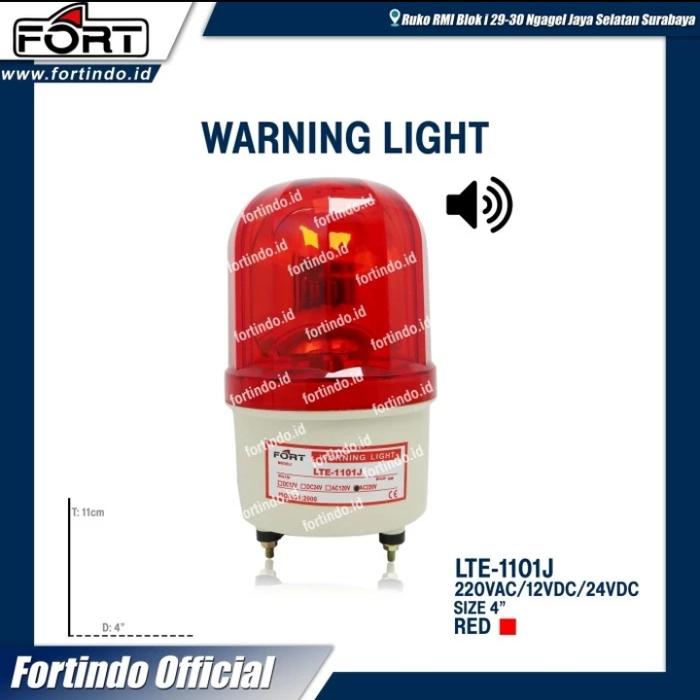 Jual Warning Light Rotary "4" Inch With Buzzer LTE-1101J Neon FORT ...