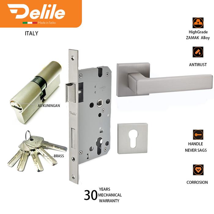 Jual Handle Pintu Set DELILE 72F60 / Gagang Pintu Full Set / Kunci ...