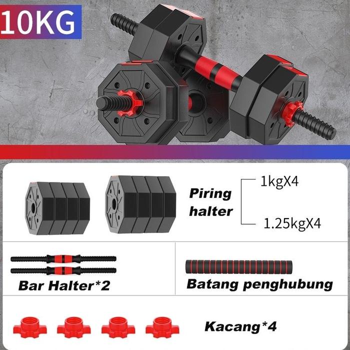 Jual Dumbell Set 30kg/40KG Barbel 4 in1 PVC Alat Olahraga Angkat Besi ...