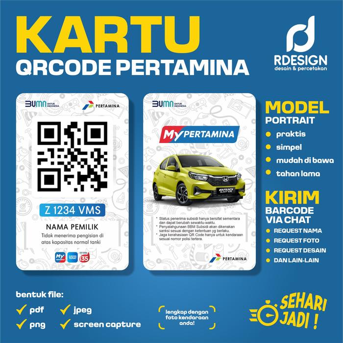 Jual KARTU QR CODE MY PERTAMINA EDISI PORTRAIT DESAIN PUTIH MINIMALIS ...