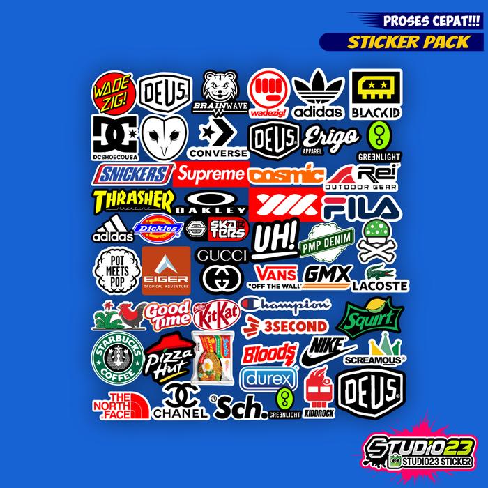 Jual Stiker mini pack Logo Brands aesthetic Sticker Printcut - Kota ...