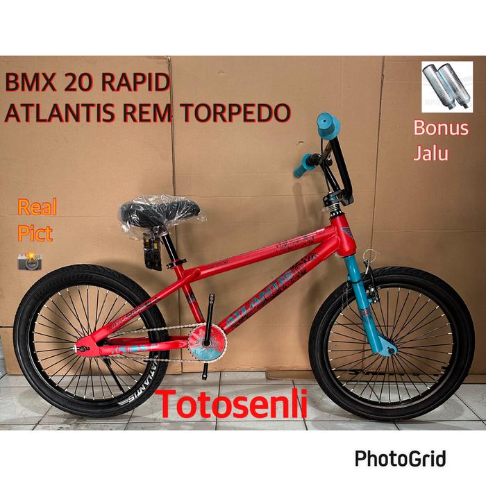 Jual sepeda anak laki BMX ATLANTIS RAPID ukuran 20 inch stang rotor REM ...