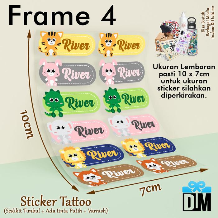 Jual Sticker Nama Frame Border Background UV Nametag Tattoo Custom ...