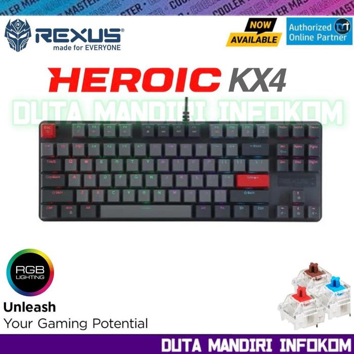 Jual Rexus HEROIC KX4 - RGB TKL Mechanical Gaming Keyboard I RX KX4 ...