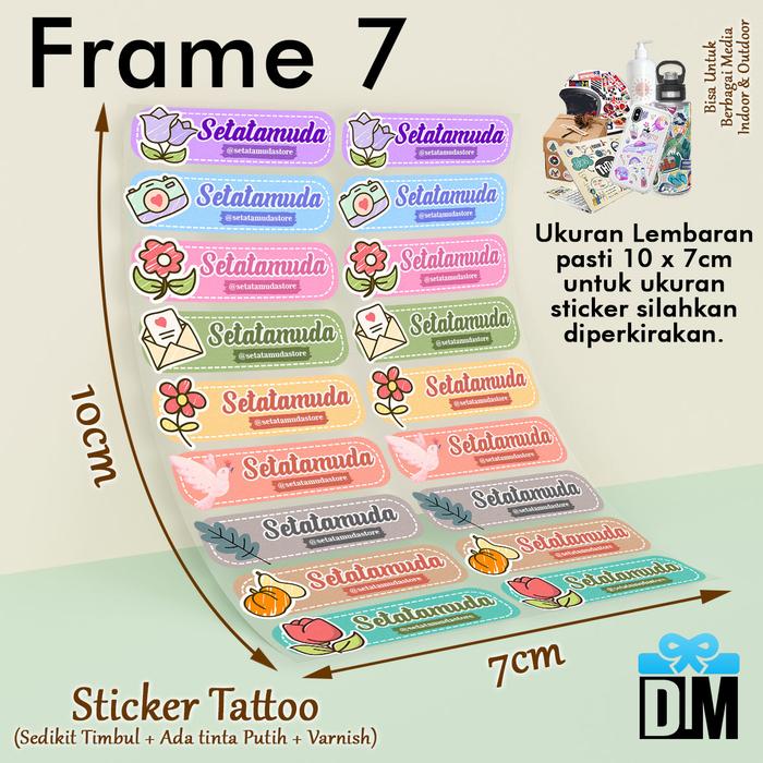 Jual Sticker Nama Frame Border Background UV Nametag Tattoo Custom ...