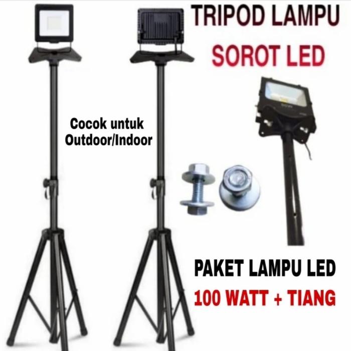 Jual Tripod / Tiang Lampu Led Sorot / Stand + Lampu 100Watt Cahaya ...