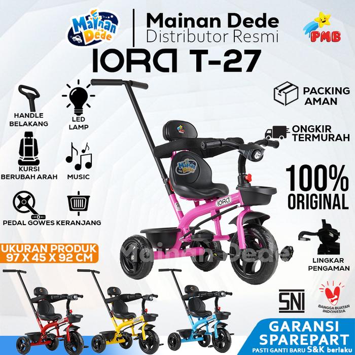 Jual Sepeda Roda 3 Tiga PMB IORA T27 Musik Tricycle Anak - Merah Muda ...