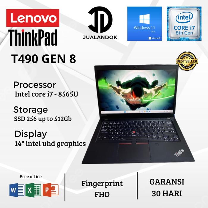 Jual Laptop Lenovo Thinkpad T490 Core i7 Gen 8 - RAM 16GB - SSD 1 TB ...