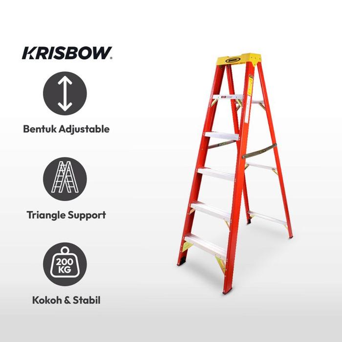 Jual Tangga Fiber Glass 6 Step 1.8 Meter KRISBOW Fiber Glass Ladder ...