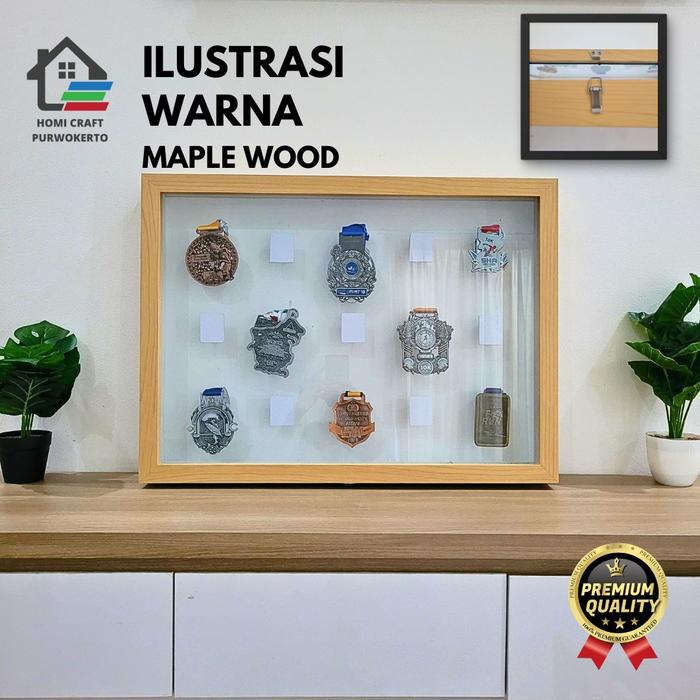 Jual Tempat Display Medali isi 20 / Medal Frame Holder - 20 Maple Wood ...