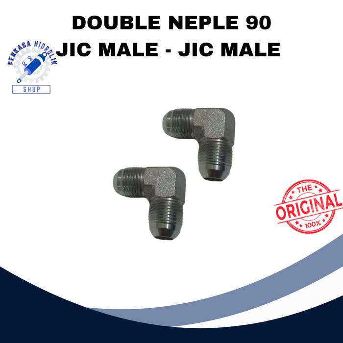 Jual Double Nepple Elbow 08 / 1/2" inch 90° JIC Male - JIC Male ...