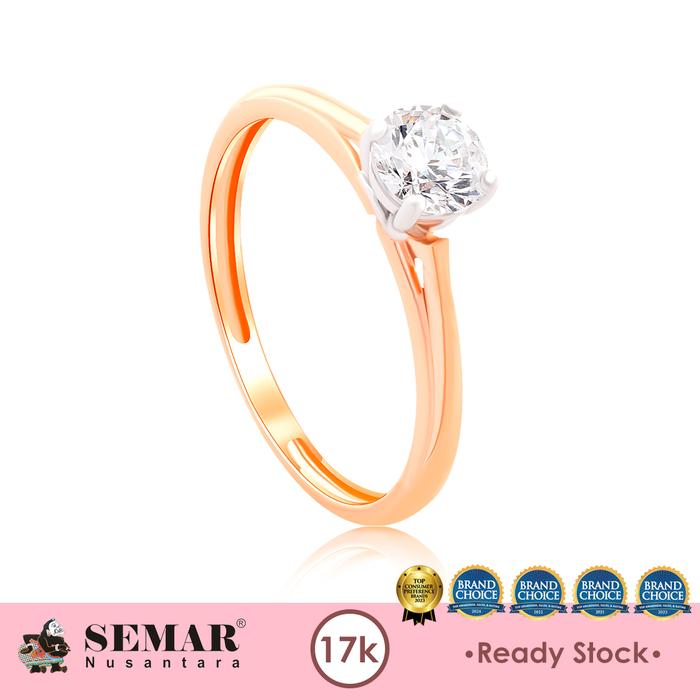 Promo Cincin Emas Illuminae Classic Solitaire Collection Rose White ...