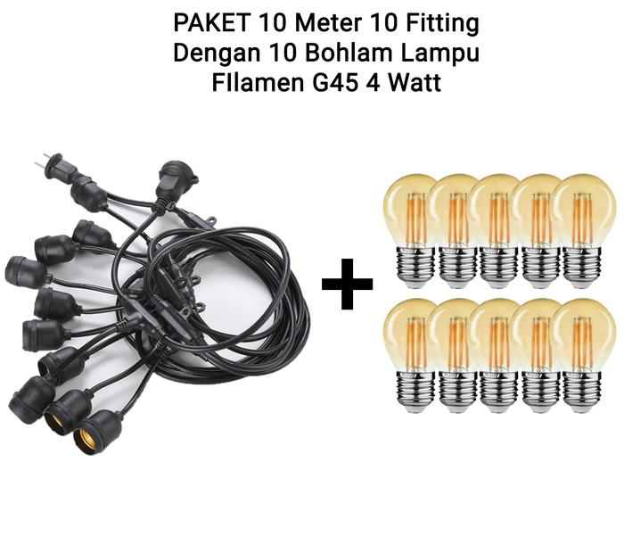 Jual Paket Kabel Fitting lampu Gantung Outdoor waterproof Led bohlam ...