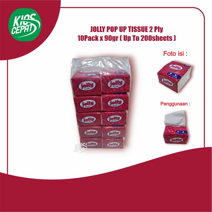 Promo Tissue JOLLY Pop Up Multipurpose 90gr ISI 10Pack (Up To 200SHEET ...
