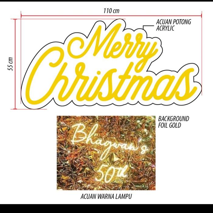 Jual Lampu Led Neon Text tulisan Merry Christmas pesanna kak Yessyca ...