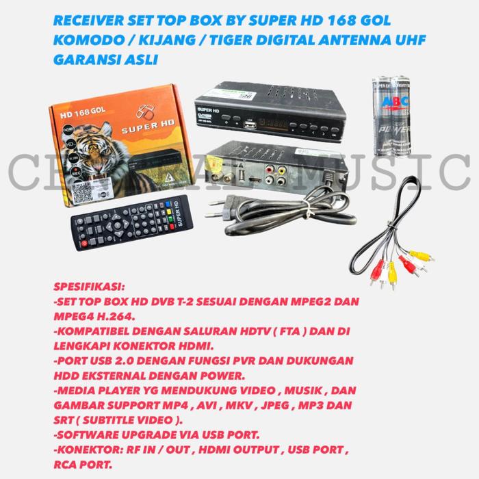 Jual RECEIVER SET TOP BOX BY SUPER HD 168 GOL KOMODO DIGITAL ANTENNA UHF - STB KIJANG - Kota ...
