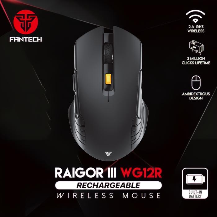 Promo Fantech RAIGOR III WG12RS Silent Mouse Wireless Gaming Baterai ...