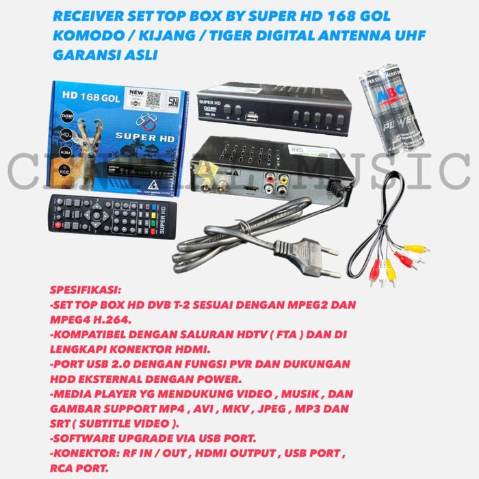 Jual RECEIVER SET TOP BOX BY SUPER HD 168 GOL KOMODO DIGITAL ANTENNA ...