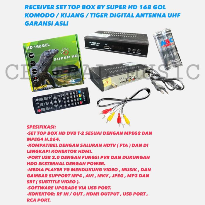 Jual RECEIVER SET TOP BOX BY SUPER HD 168 GOL KOMODO DIGITAL ANTENNA UHF - STB KOMODO - Kota ...