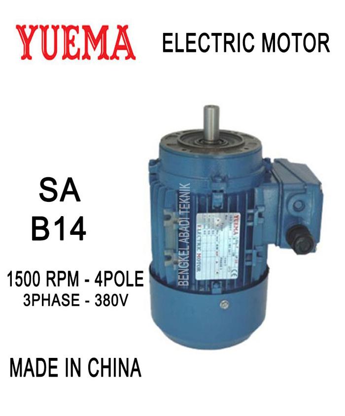 Jual ELECTRIC MOTOR YUEMA SA 0,25KW 0,37HP 1500RPM 3PHASE B14 - Jakarta ...