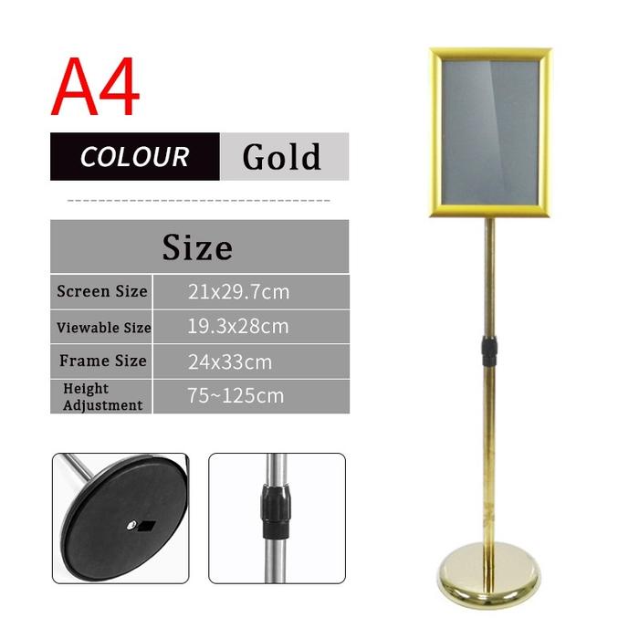 Jual A3/A4 Standing Sign Frame Floor Stand Display Poster Display Harga ...
