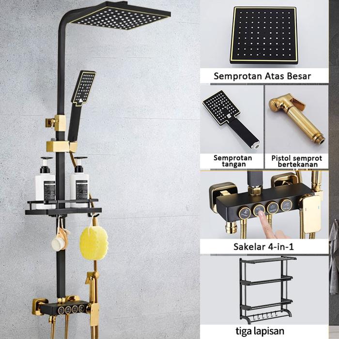 Jual Shower Set Panas-Dingin Shower Kamar Mandi 1 Set +Rak Kamar Mandi ...