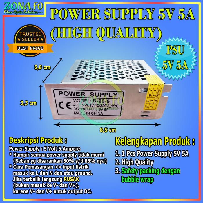 Promo Power Supply PSU 5V 60A 5 Volt 60 Ampere / Switching Power Supply ...