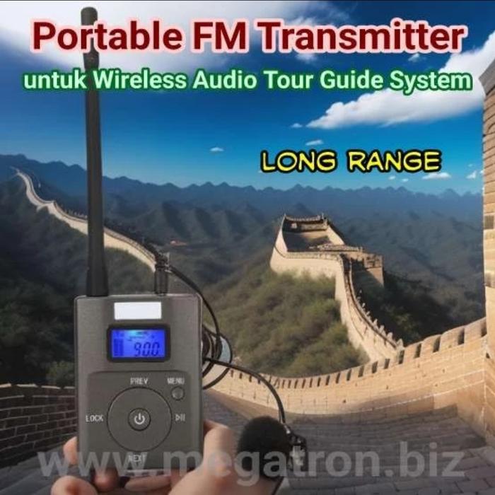 Jual Portable FM Transmitter with Mic + Line-in (Audio Tour Guide ...