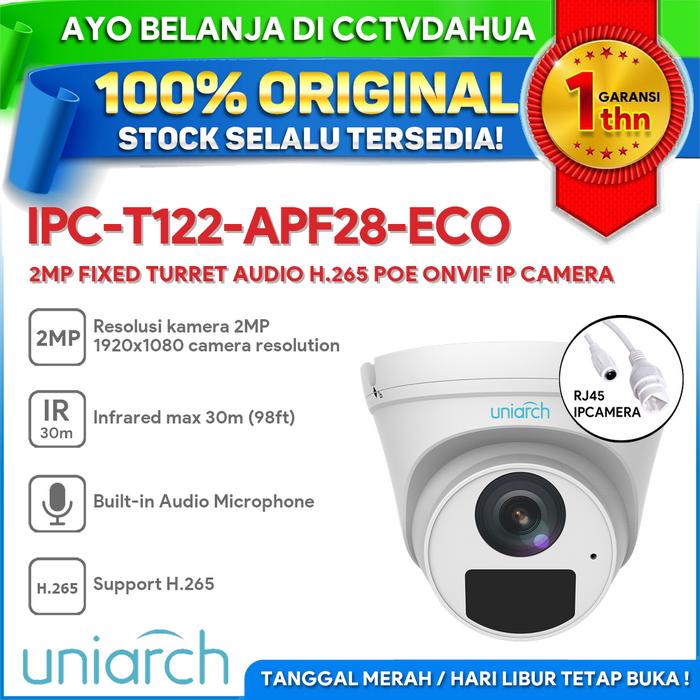 Jual Uniarch Network Camera 2MP Fixed Dome IPC-T112-PF28 GARANSI RESMI 1 TH - T122-APF-ECO ...