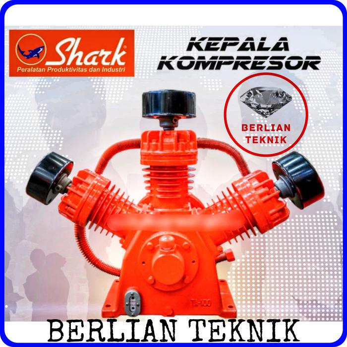 Jual Kepala Kompresor Angin Shark 10 HP Bare Head Compressor Unloading ...