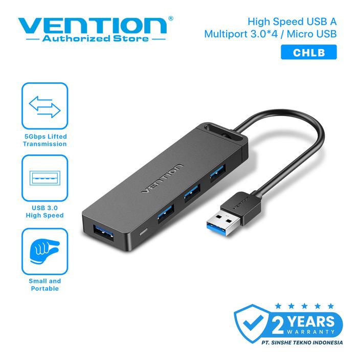 Promo Usb HUB Vention 4 Port Usb 3.0 2.0 High Speed Power Adapter OTG ...