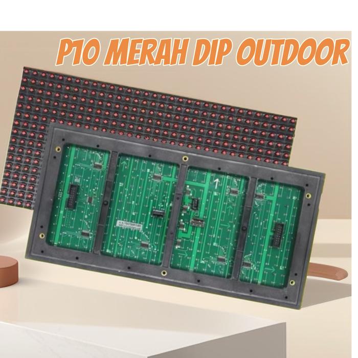 Jual Led running text module p10 merah dip outdoor single color ...
