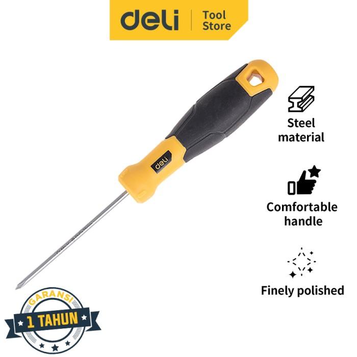 Promo Deli Phillips Screwdriver/Obeng Plus 6 inch PH1/PH2 Tip Magnetik ...
