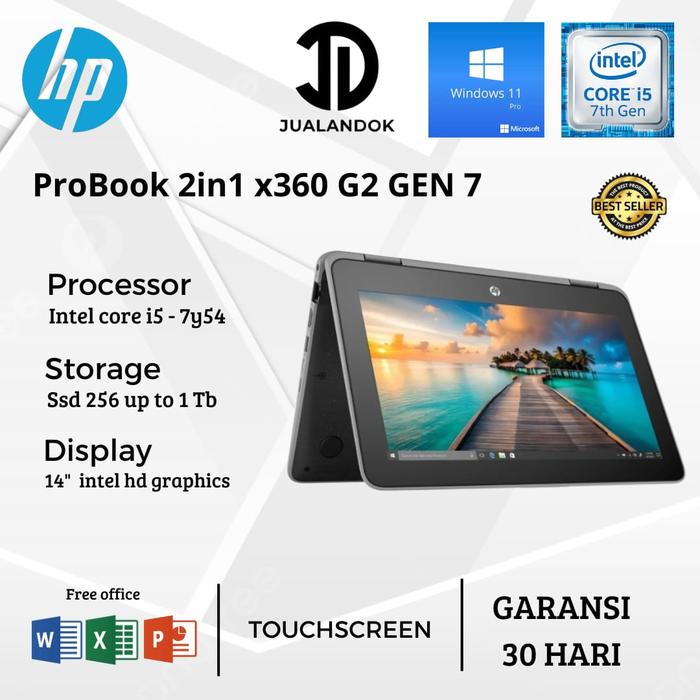 Jual Laptop HP 2 in 1 Probook x360 11 G2 Core i5 Gen 7 - RAM 8GB -SSD 1 TB - ORI - Windows 11 ...