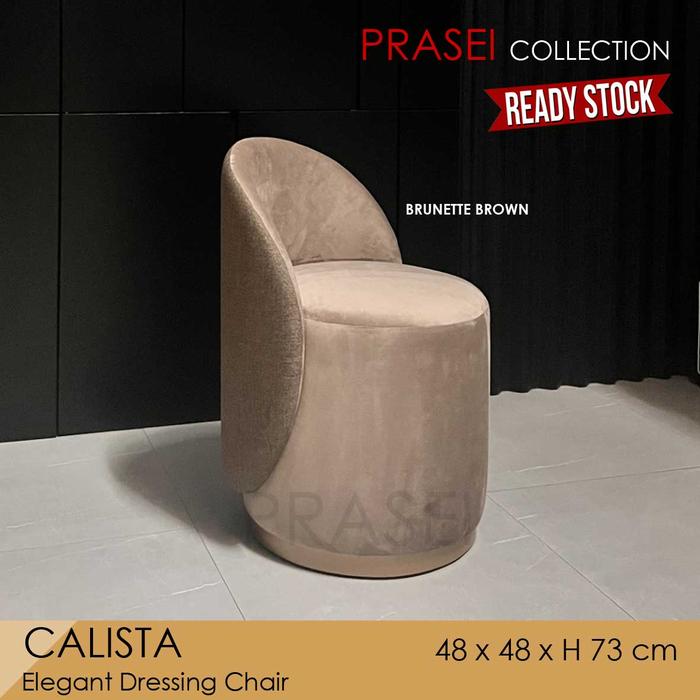 Jual CALISTA - Elegant Dressing Chair Kursi Rias Kain - Brunette Brown ...