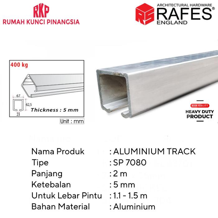 Jual Aluminium Track Sliding Door Rel Atas Pintu Geser 2 / 3 / 4 meter ...