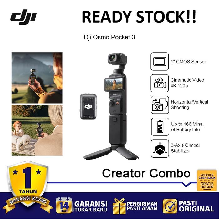 Jual DJI Osmo Pocket 3 Creator Combo GARANSI RESMI TAM 1 TAHUN - Pocket Gimbal Camera - SANDISK ...