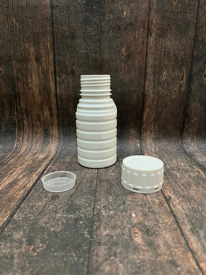 Jual Botol PS 250ml White / Botol Kimia Plastik PET 250 ml Putih - Tutup Segel dan Plug - Kota ...