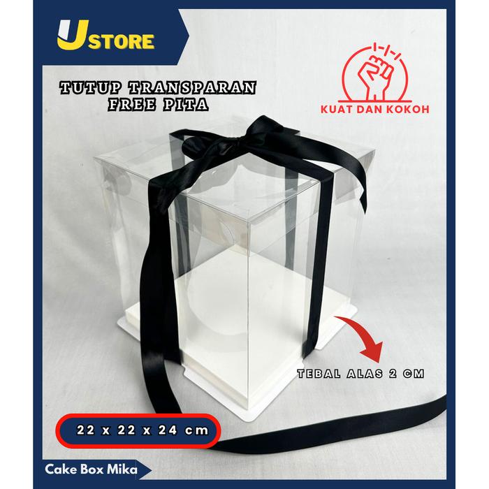 Jual Kotak kue Kotak kue mika transparan Dus kue transparan Cake box ...
